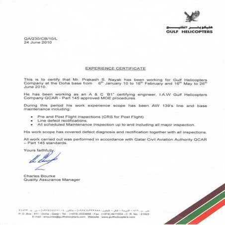 Experience Certificate | PDF