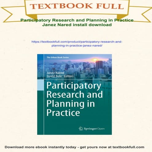 Participatory Research and Planning in Practice Janez Nared | PDF