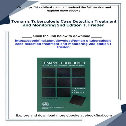 Buy ebook Toman s Tuberculosis Case Detection Treatment and Monitoring ...
