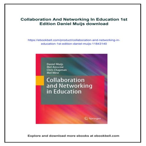 Collaboration And Networking In Education 1st Edition Daniel Muijs | PDF