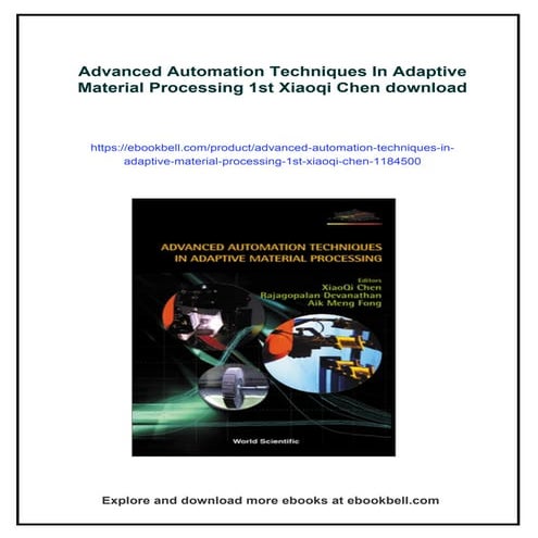 Advanced Automation Techniques In Adaptive Material Processing 1st ...