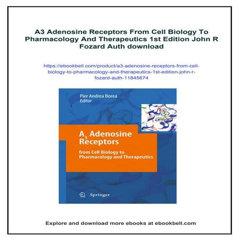 A3 Adenosine Receptors From Cell Biology To Pharmacology And ...