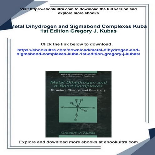 Metal Dihydrogen and Sigmabond Complexes Kuba 1st Edition Gregory J ...