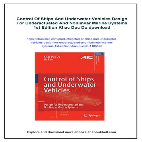 Control Of Ships And Underwater Vehicles Design For Underactuated And ...