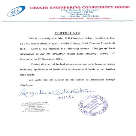 TECH Training Certificate | PDF