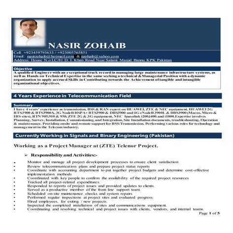 Nasir Zohaib CV | PDF