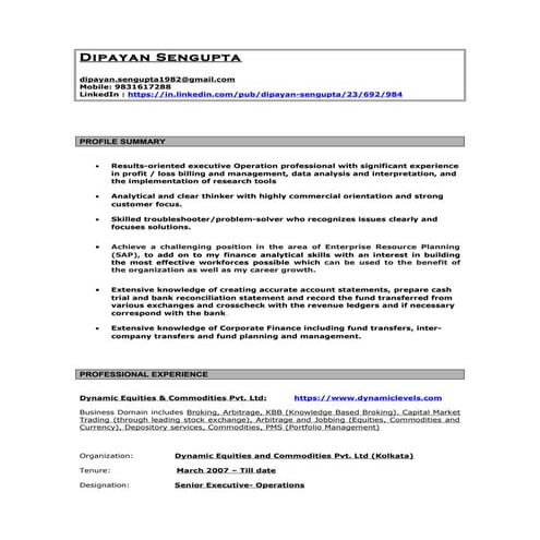 Dipayan Resume | DOC