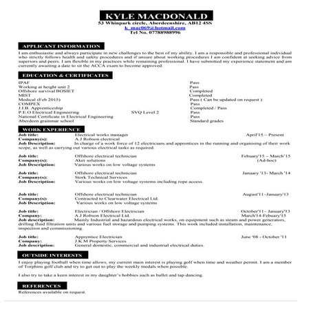 Kyle cv recent | PDF