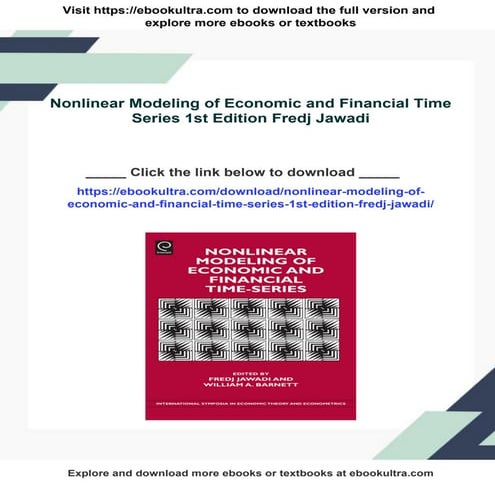 Nonlinear Modeling of Economic and Financial Time Series 1st Edition Fredj Jawadi | PDF