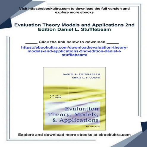 Evaluation Theory Models and Applications 2nd Edition Daniel L ...