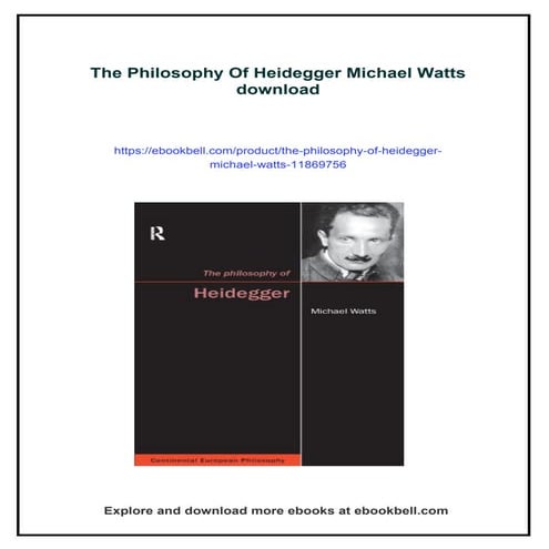 The Philosophy Of Heidegger Michael Watts | PDF