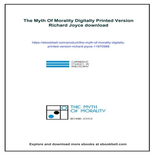 The Myth Of Morality Digitally Printed Version Richard Joyce | PDF