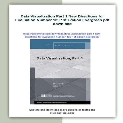 Data Visualization Part 1 New Directions for Evaluation Number 139 1st ...