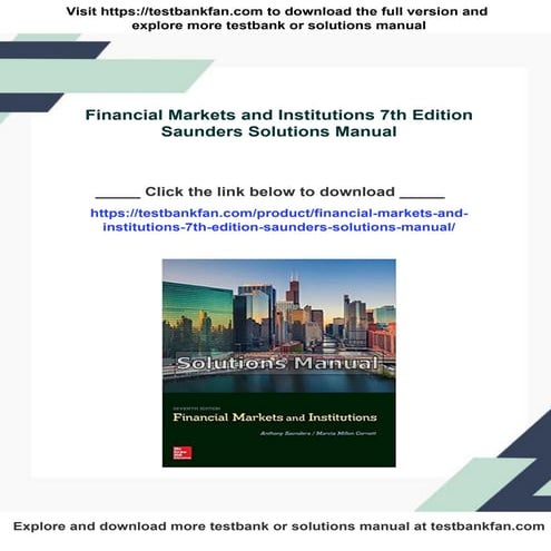 Financial Markets and Institutions 7th Edition Saunders Solutions Manual | PDF