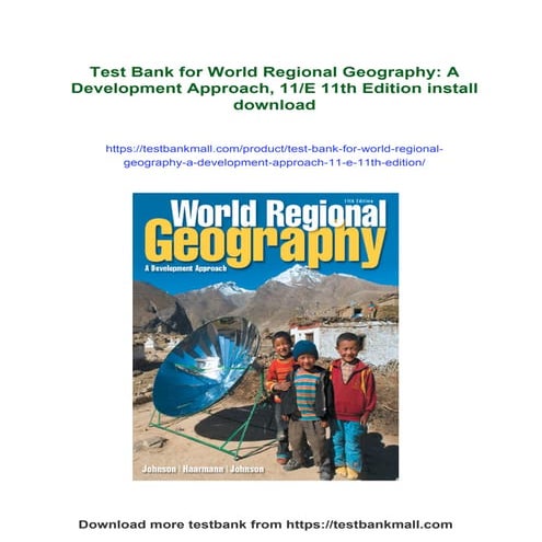 Test Bank for World Regional Geography: A Development Approach, 11/E ...