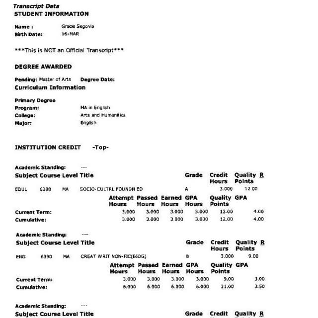 My Transcript 09 Graduate | PDF