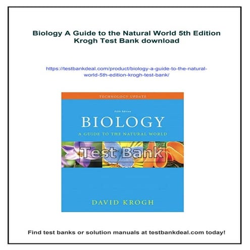 Biology A Guide to the Natural World 5th Edition Krogh Test Bank | PDF