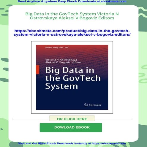 Big Data in the GovTech System Victoria N Ostrovskaya Aleksei V Bogoviz Editors | PDF