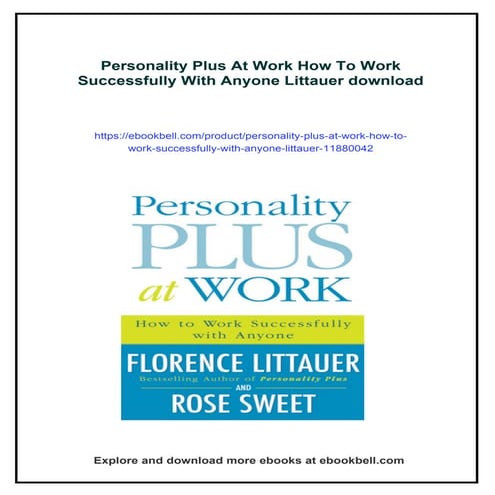 Personality Plus At Work How To Work Successfully With Anyone Littauer ...