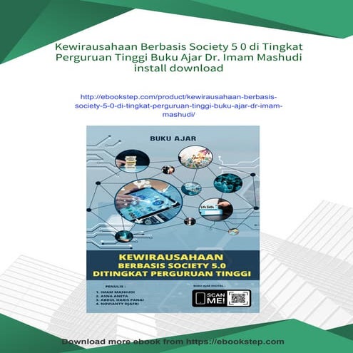Kewirausahaan Berbasis Society 5 0 di Tingkat Perguruan Tinggi Buku Ajar Dr. Imam Mashudi | PDF