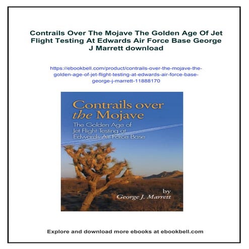 Contrails Over The Mojave The Golden Age Of Jet Flight Testing At ...