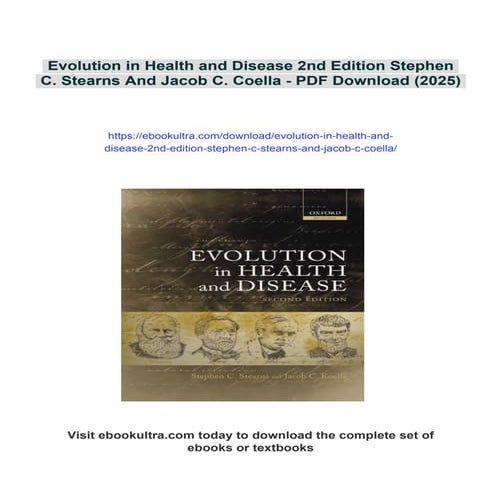 Evolution in Health and Disease 2nd Edition Stephen C. Stearns And ...