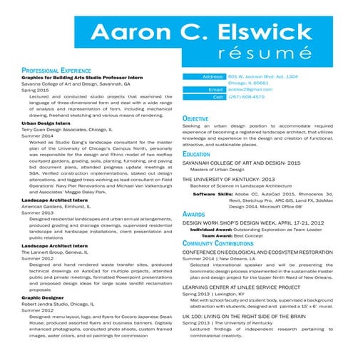 Aaron Elswick- CV 2015 | PDF