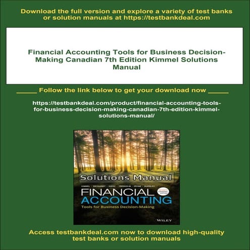 Financial Accounting Tools for Business Decision-Making Canadian 7th ...