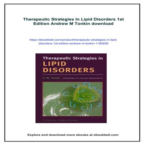 Therapeutic Strategies In Lipid Disorders 1st Edition Andrew M Tonkin | PDF