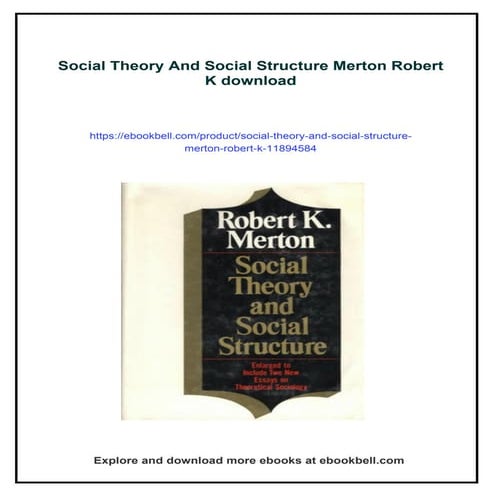 Social Theory And Social Structure Merton Robert K | PDF