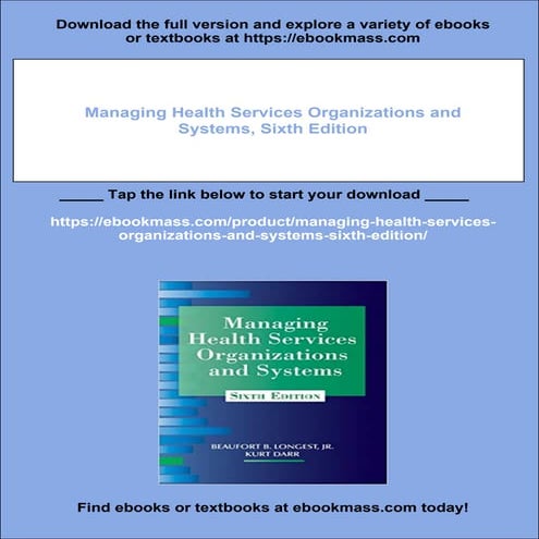 Managing Health Services Organizations and Systems, Sixth Edition | PDF