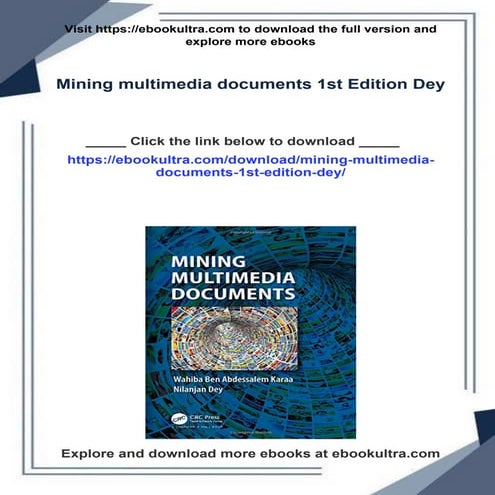 Mining multimedia documents 1st Edition Dey | PDF