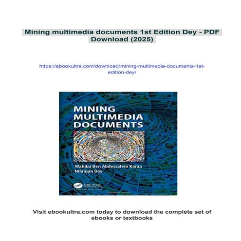 Mining multimedia documents 1st Edition Dey | PDF