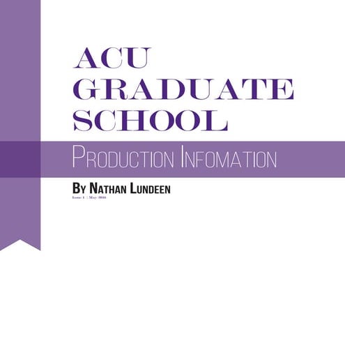 ACU Graduate Department Production Information (2016) | PDF