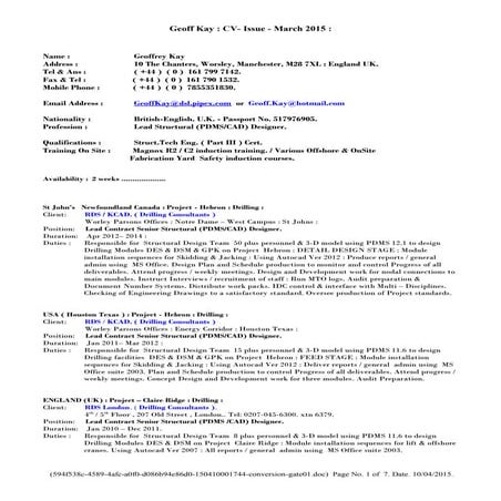 GK_cv_2015_Mar | DOC | Civil Engineering Industry | Industries