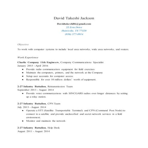 David Jackson Resume | DOCX