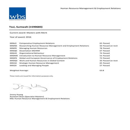 MASTER TRANSCRIPT | PDF