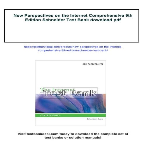 New Perspectives on the Internet Comprehensive 9th Edition Schneider ...