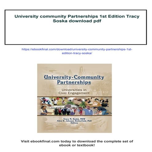 University community Partnerships 1st Edition Tracy Soska | PDF