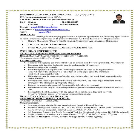 cv new pakistan | PDF