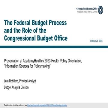 The Federal Budget Process and the Role of the Congressional Budget ...