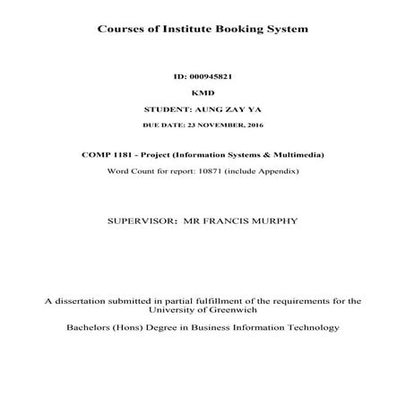 Online course reservation system | DOCX