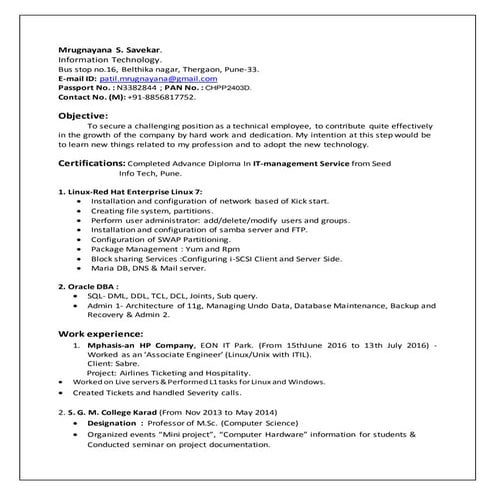 AIX_Administrator_Prerna Arvind_updated Resume | DOCX