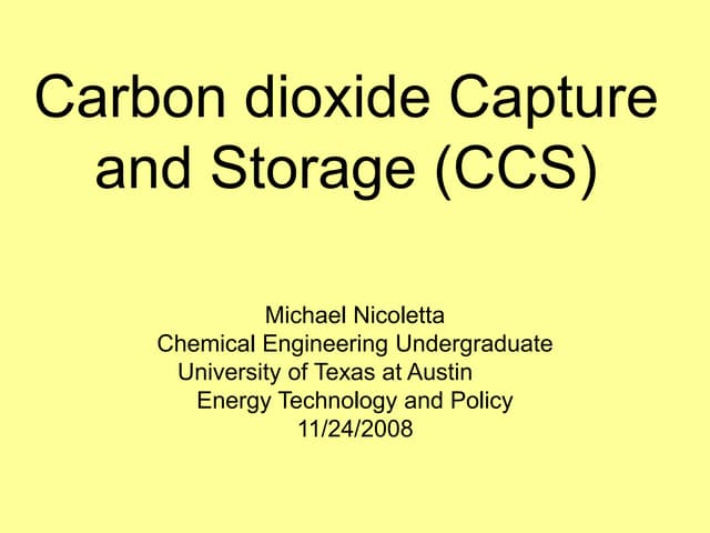 Carbon Capture and Storage | PPTX