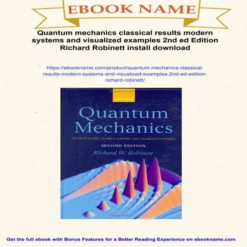 Quantum mechanics classical results modern systems and visualized ...
