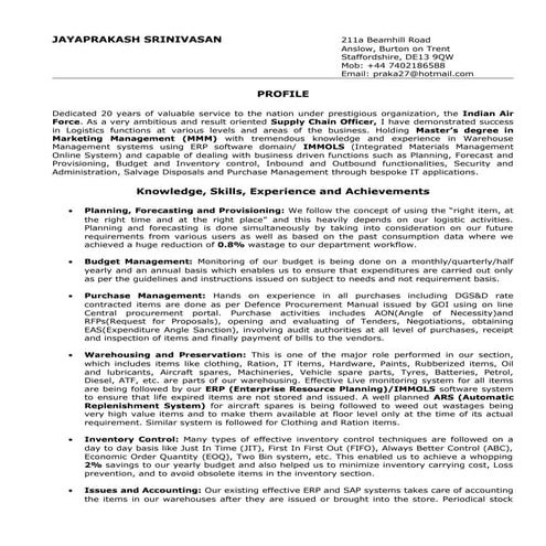 JayaPrakash CV | PDF