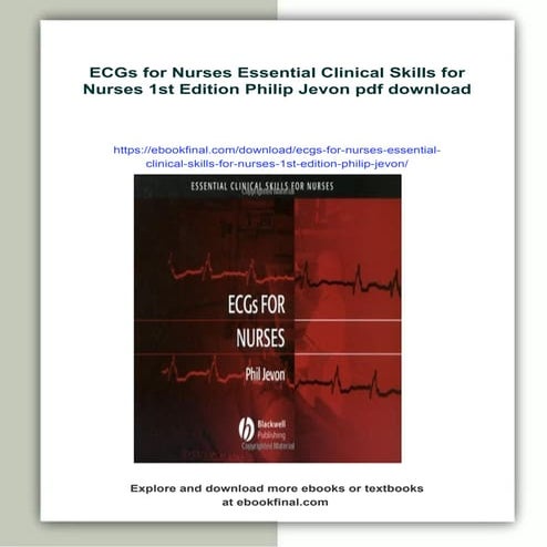 ECGs for Nurses Essential Clinical Skills for Nurses 1st Edition Philip ...