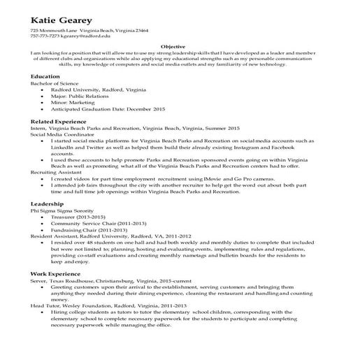 Kirstie Darnall Resume 2016 | DOCX