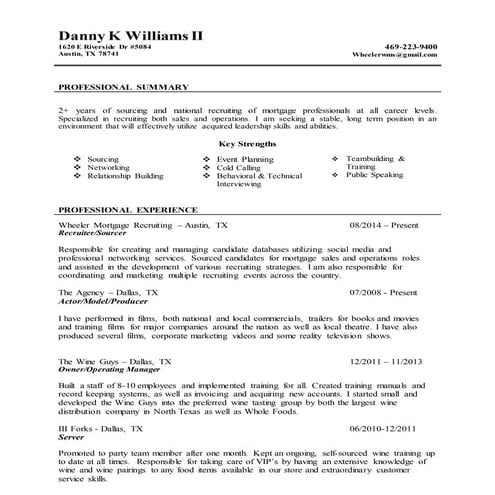 Danny Williams Resume | DOCX