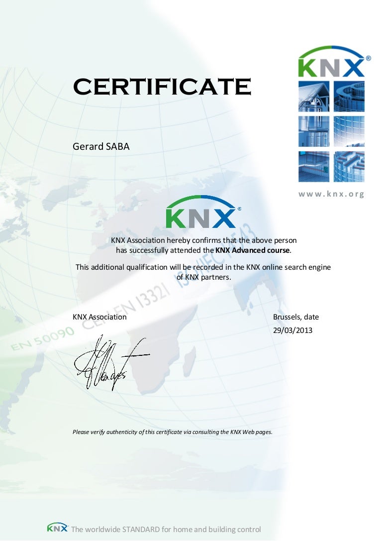 KNX partner certificate-Advanced